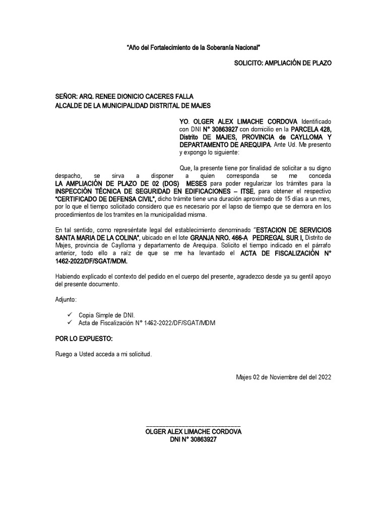 Ampliacion de Plazo | PDF | Gobierno