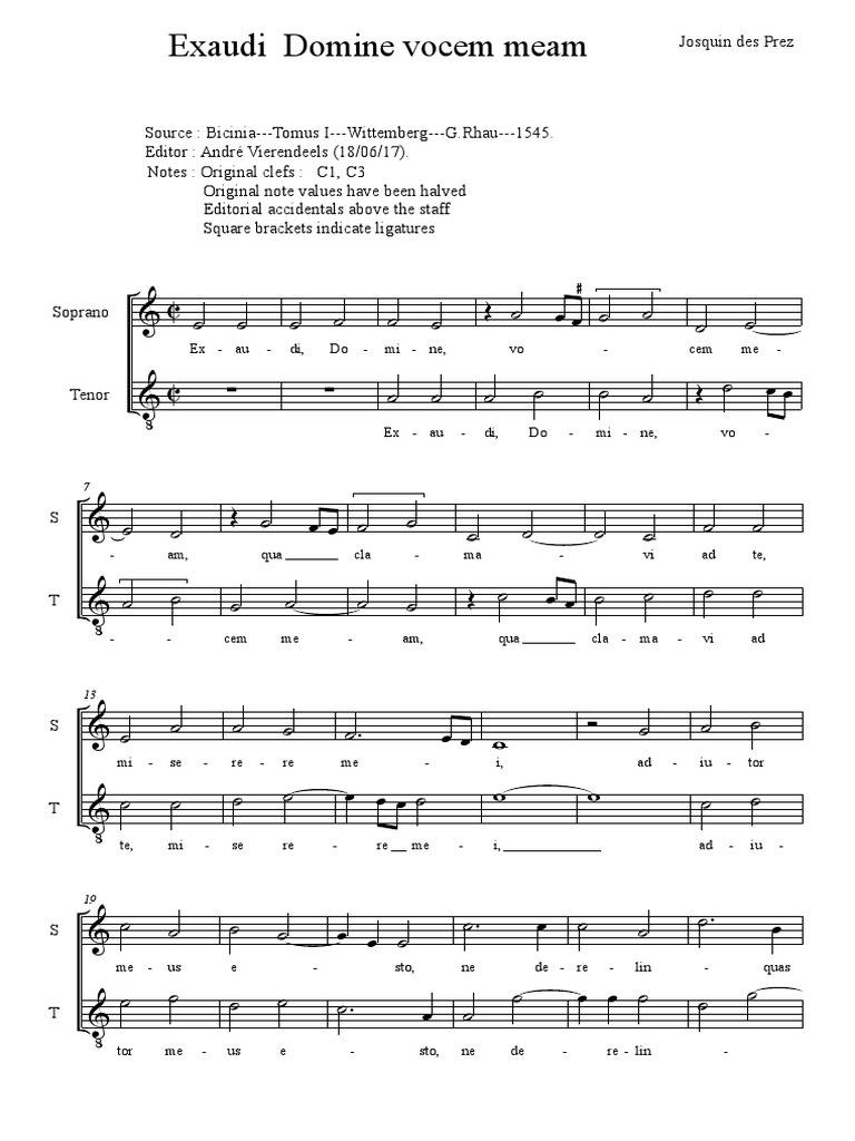 Des Prez-Exaudi Domine | PDF