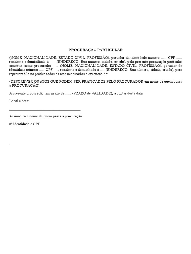 Modelo de Procuração Particular | PDF