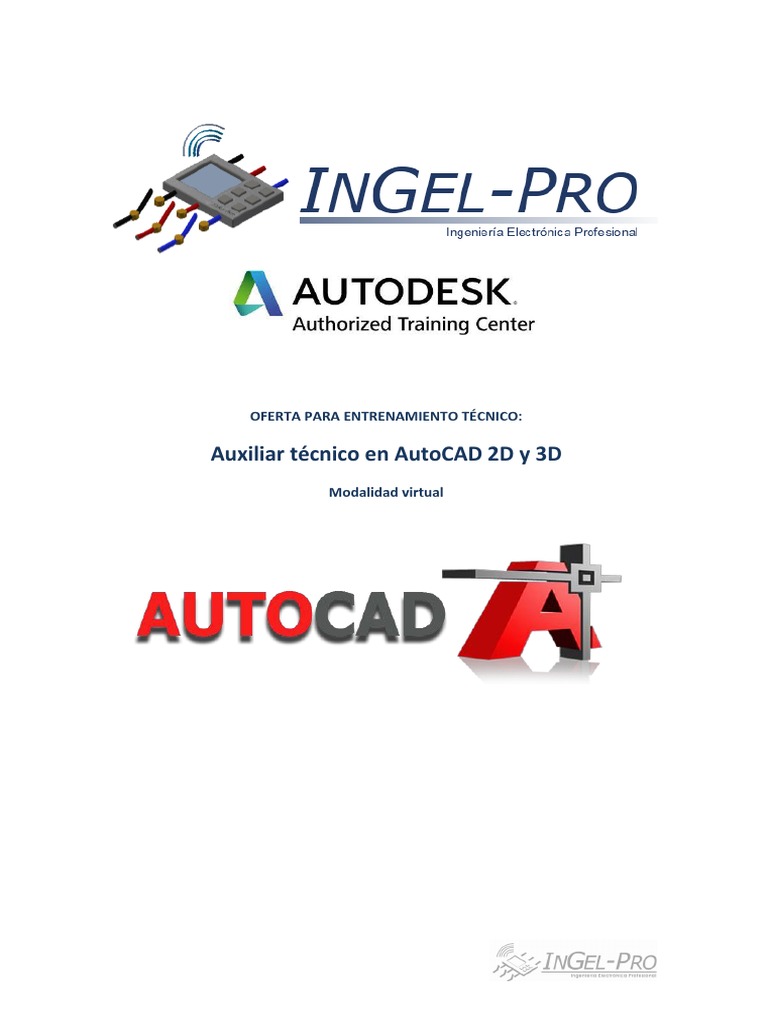 Auxiliar Técnico En Autocad 2d Y 3d Virtual Pdf Cad Automático Software