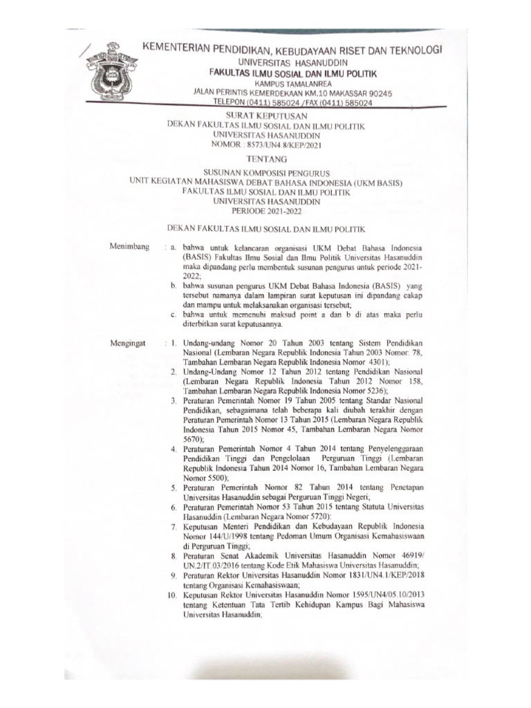 SK Ukm Basis 2122 Fisip Unhas | PDF