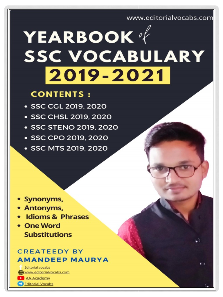 SSC CGL 2019 Vocabulary Guide | PDF