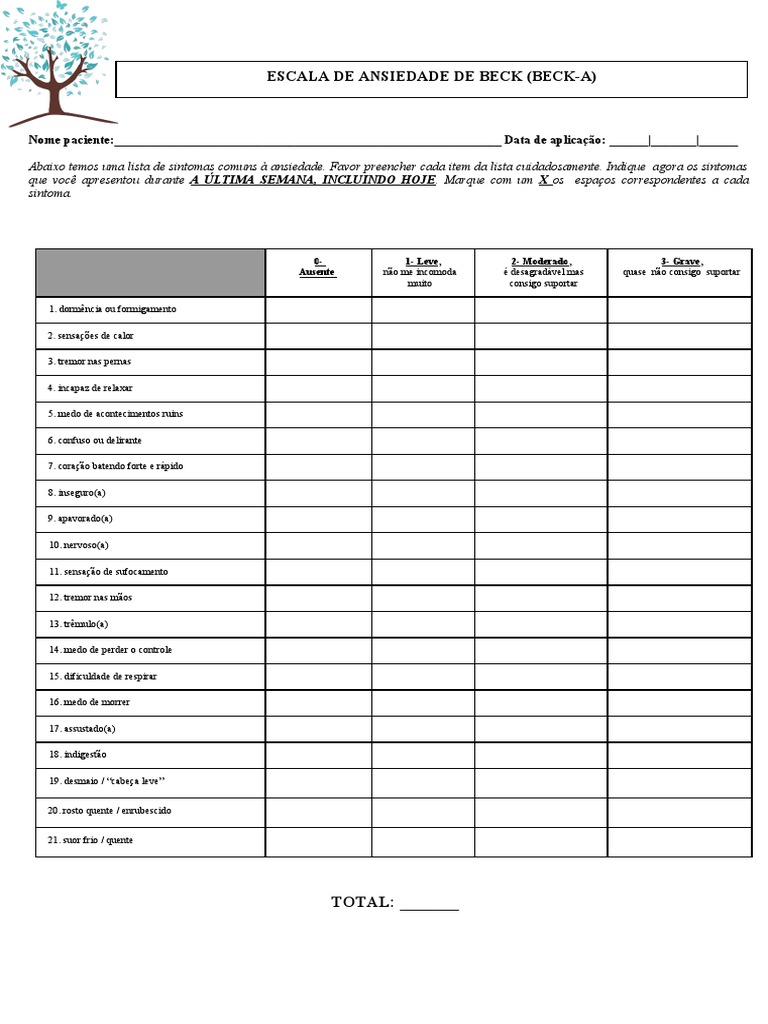 _ESCALA DE ANSIEDADE DE BECK (BECK-A) | PDF