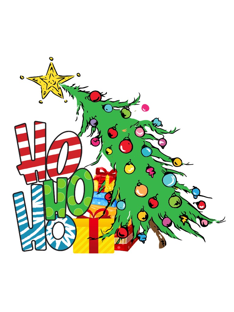 HO HO HO Árbol Navidad Torcido Grinch | PDF