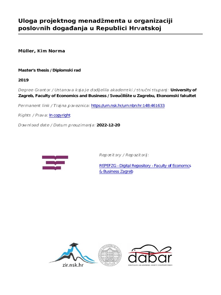 Diplomski Rad - Kim Norma Muller | PDF