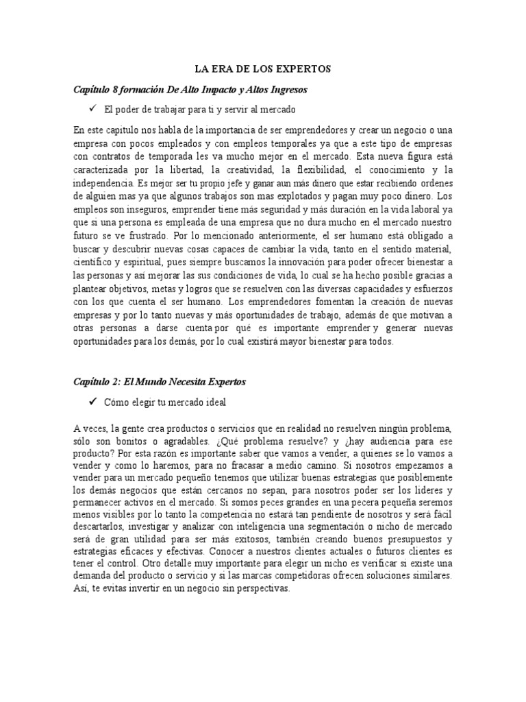 La Era de Los Expertos Ideas | PDF | Iniciativa empresarial | Business