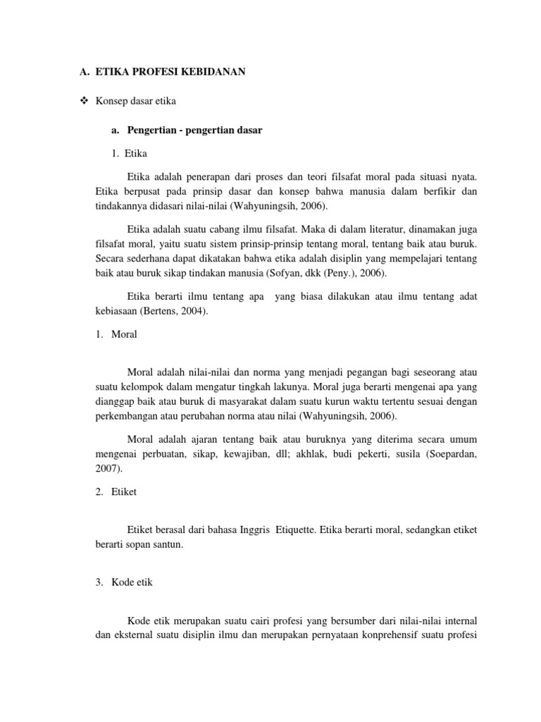 A. Etika Profesi Kebidanan | PDF