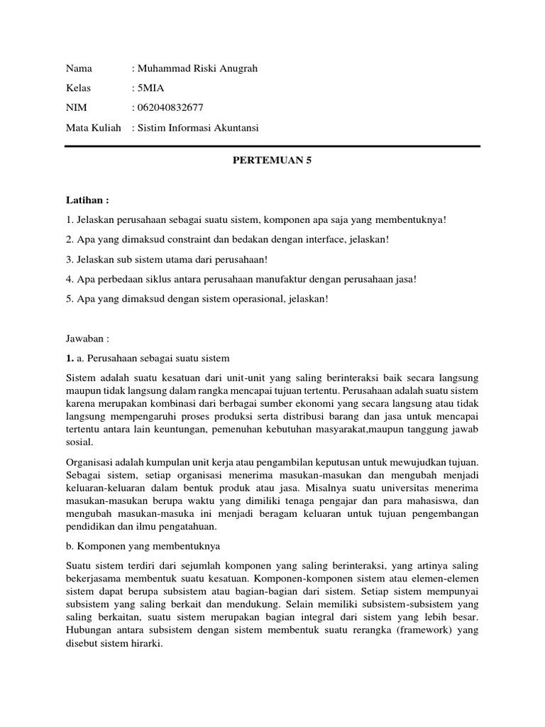 Muhammad Riski Anugrah - 5MIA - Sistim Informasi Akuntansi - Pertemuan ...