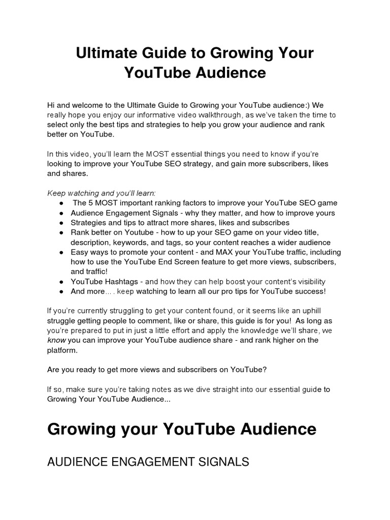 Youtube Ranking Guide 2022 | PDF | Search Engine Optimization | You Tube