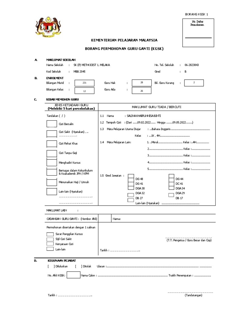 Borang KGSK | PDF