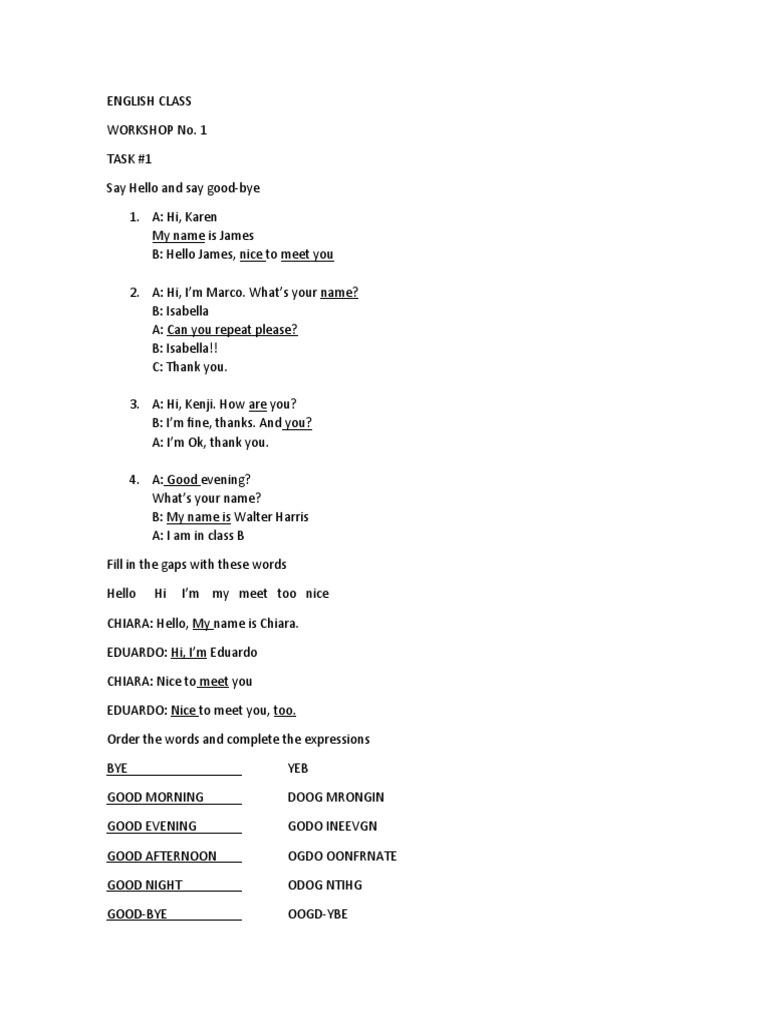 Greeting and Farewell Expressions: An English Classroom Lesson on ...