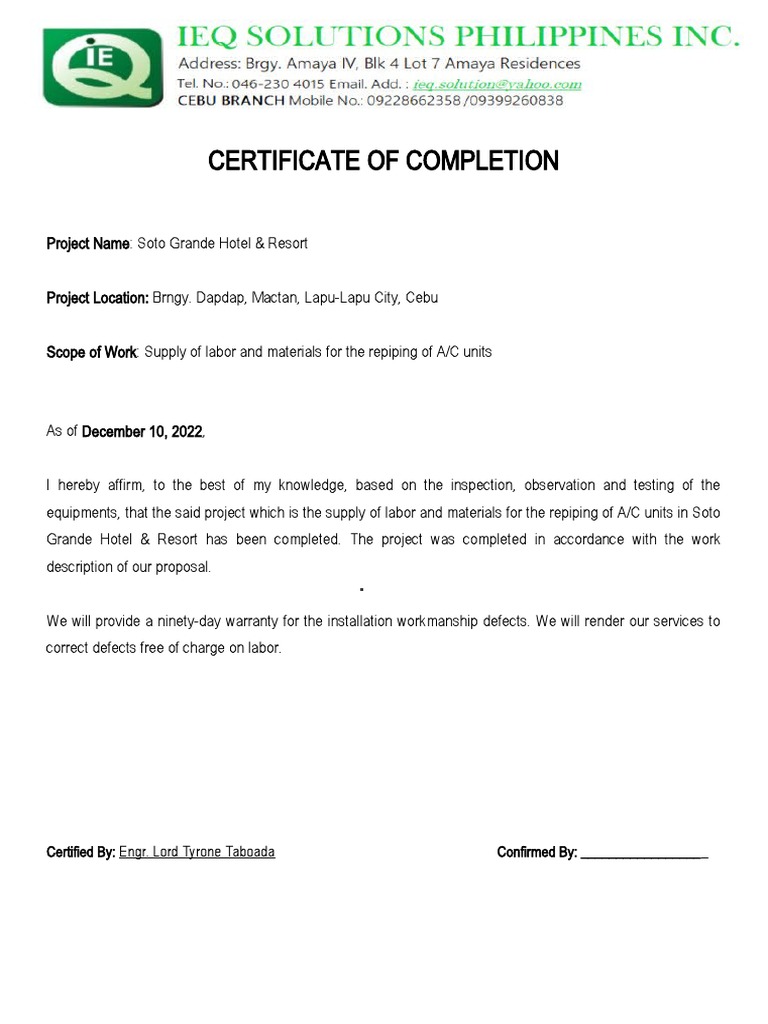 Certificate of Completion (Soto Grande) | PDF | Business | Computers