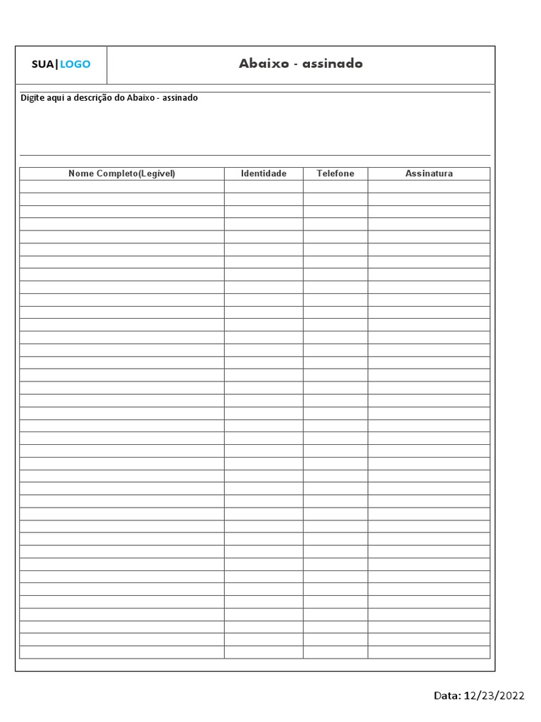 Modelo de Abaixo Assinado | PDF
