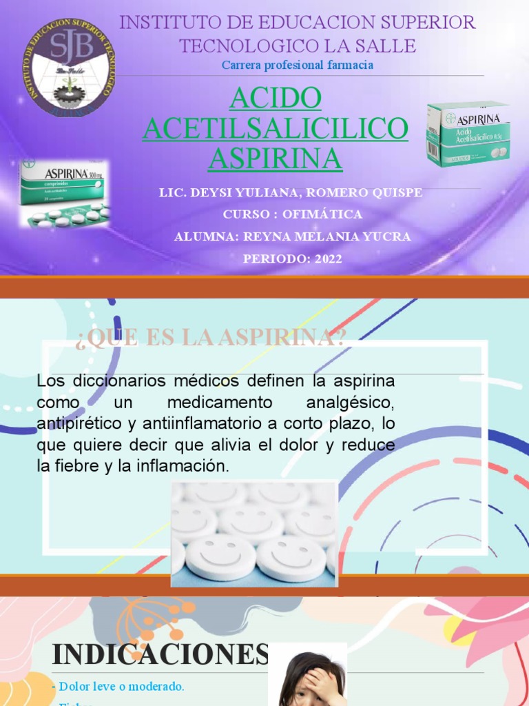 Aspirina - Acido Acetilsalicilico Oki Okiiiiiii | PDF | Aspirina | Antiinflamatorio