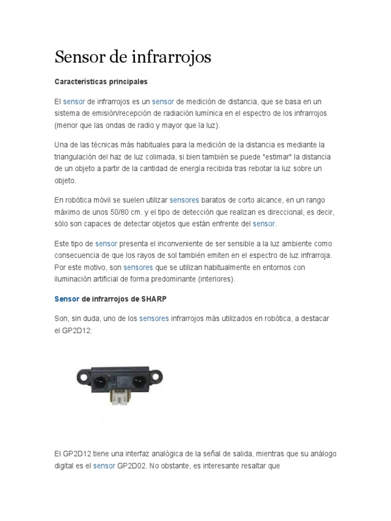 Sensor de Infrarrojos | PDF | Infrarrojo | Sensor