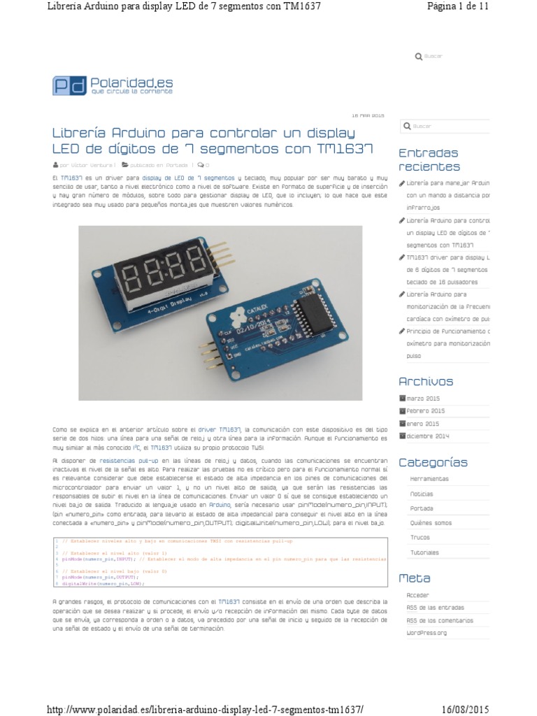 Datasheet TM1637 2 | PDF | Poco | Diodo emisor de luz