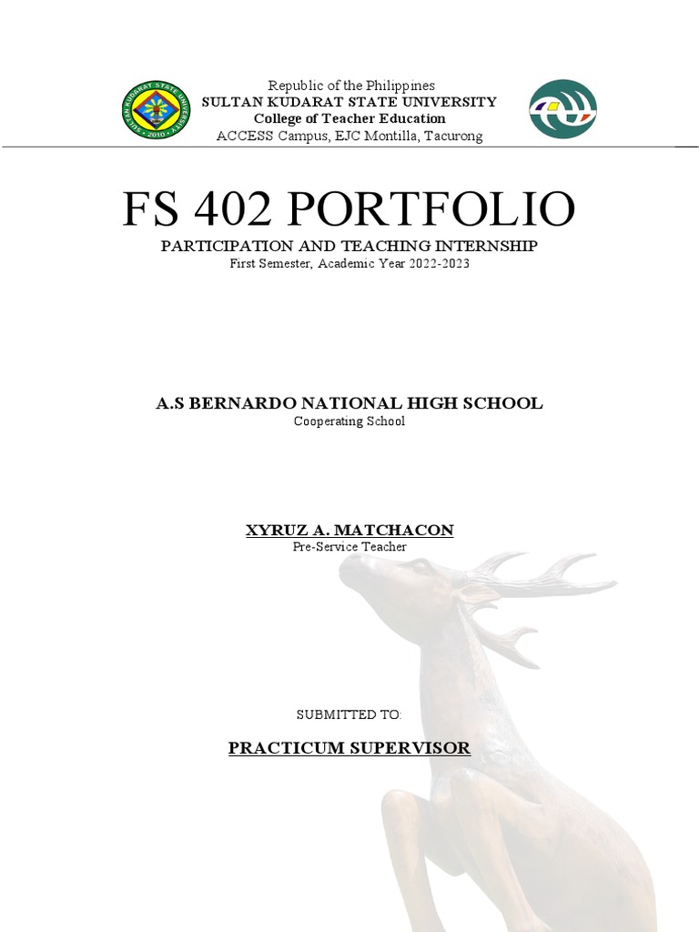 Fs 402 Portfolio: Participation and Teaching Internship | PDF ...