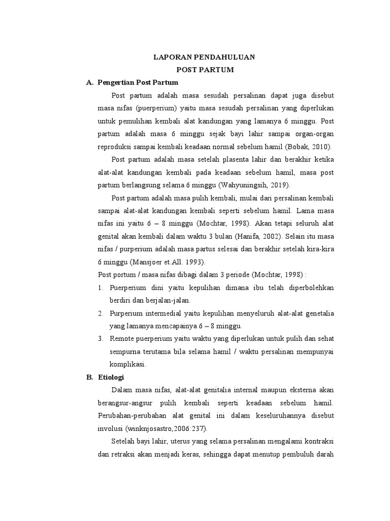 Lp-Post Partum Normal | PDF