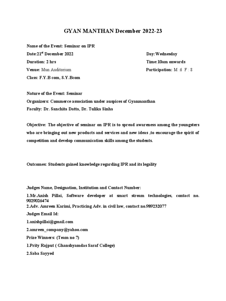 Reports IPR | PDF | Business | Computers