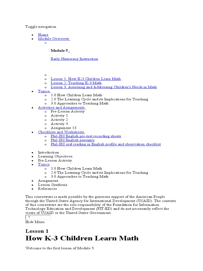 Module 5 Lesson 1 | Download Free PDF | Learning | Constructivism (Philosophy Of Education)