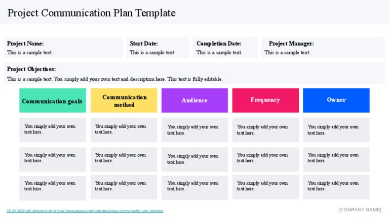 Project Communication Plan Template | PDF