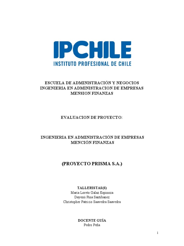 Prisma S.A - Proyecto de Titulo-Seccion 10 - Ipchile | PDF | Entrega ...