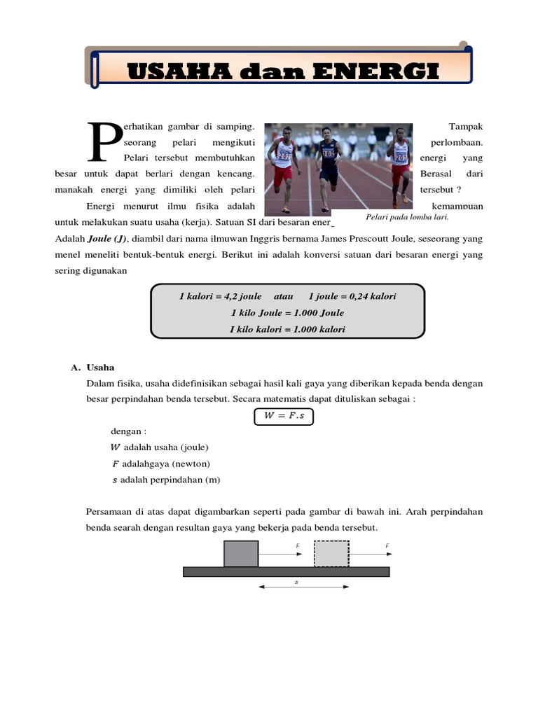 Modul Fisika Kelas 8 Materi Usaha Dan Energi | PDF | Teknologi & Rekayasa