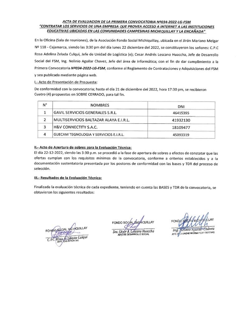 Acta de Evaluación | PDF