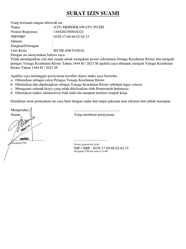Surat Izin Suami | PDF