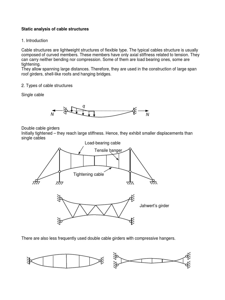 Analysis of Cable Structures. | PDF | Bending | Beam (Structure)