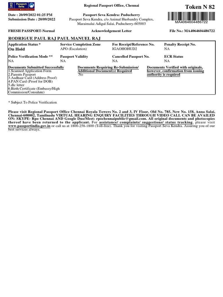 Acknowledgement Slip | PDF