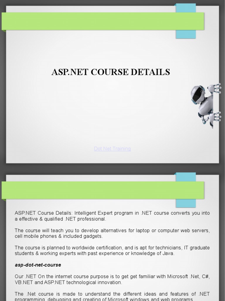 ASPNET Course Details 8567399 | PDF | World Wide Web | Internet & Web