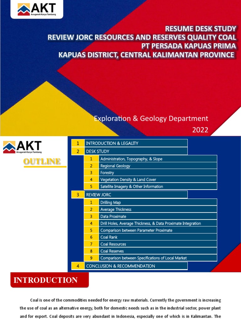 PT Persada Kapuas Prima Review JORC Resources and Reserves Quality ...