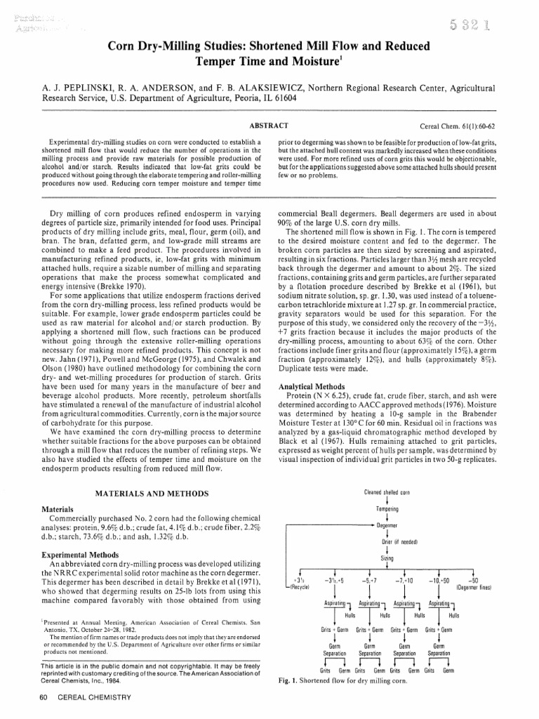 Thuiis Thuiis Thuiis Thuiis: Corn Dry-Milling Studies: Shortened Mill ...