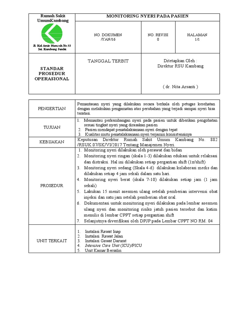 SPO Manajemen Nyeri | PDF | Sains & Matematika
