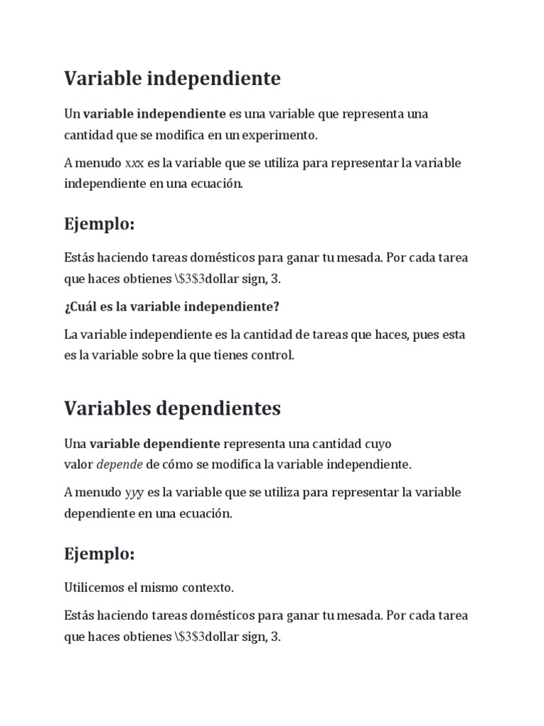 Variable Independiente | PDF