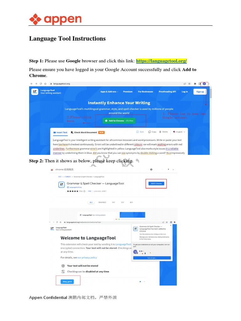 Language Tool Instructions | PDF