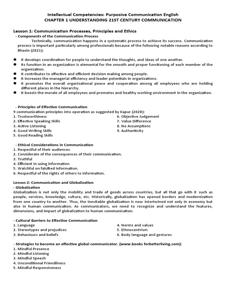 Purposive Communication English CHAPTER 1 | PDF | Résumé | Swot Analysis