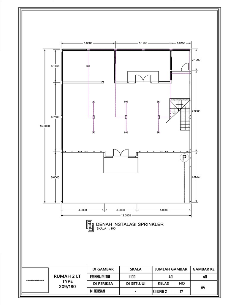 Denah Instalasi Sprinkler | PDF