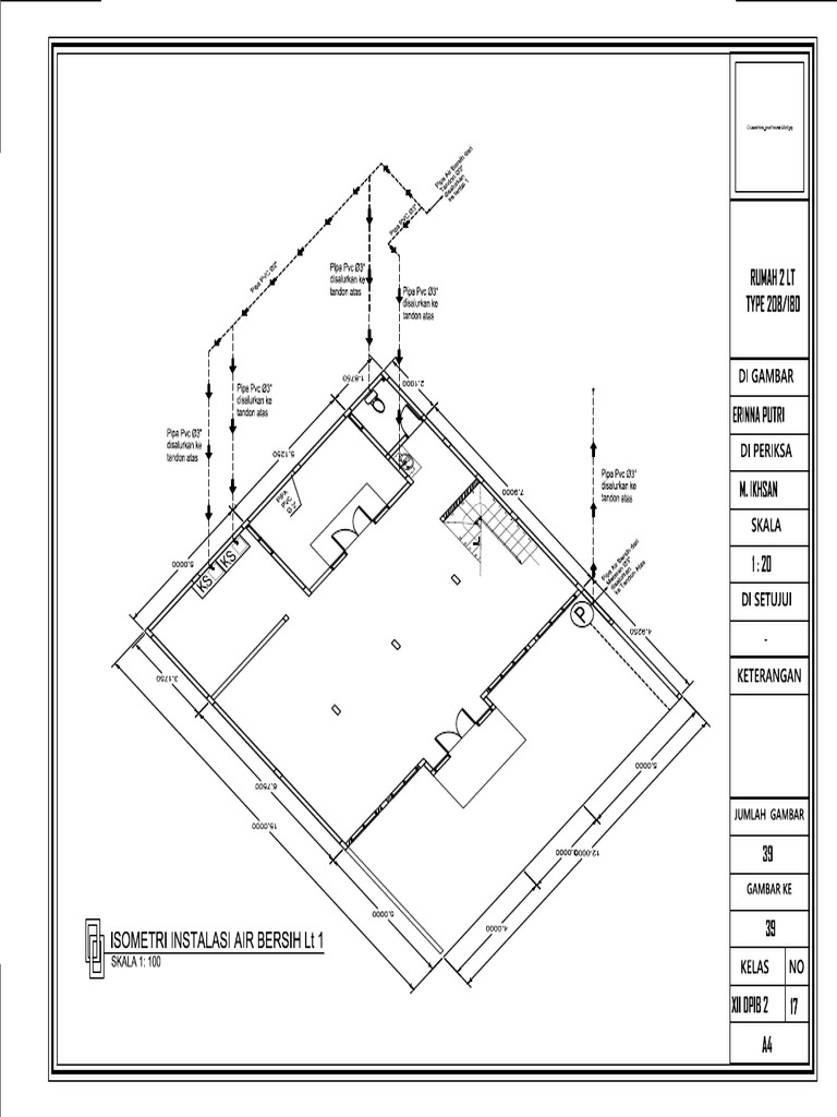 Isometri Air Bersih Lt1 | PDF
