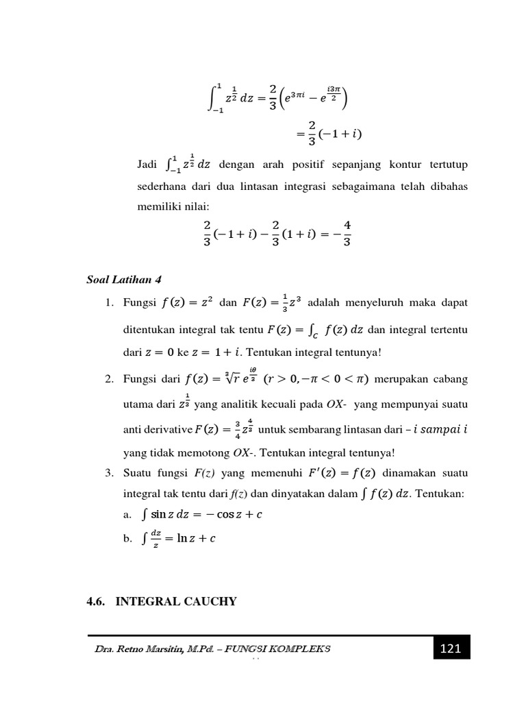 Integral Cauchy dan Fungsi Kompleks | PDF