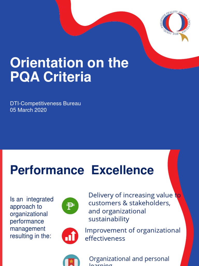 PQA Criteria Orientation-97 | PDF | Strategic Management | Leadership