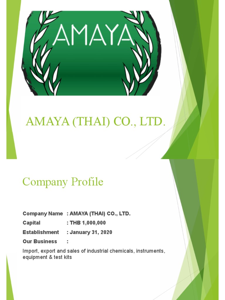 Amaya Company Profile Pdf Ethylenediaminetetraacetic Acid Acid