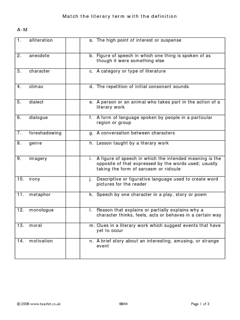Figurative Language Worksheet | PDF | Poetry | Narration