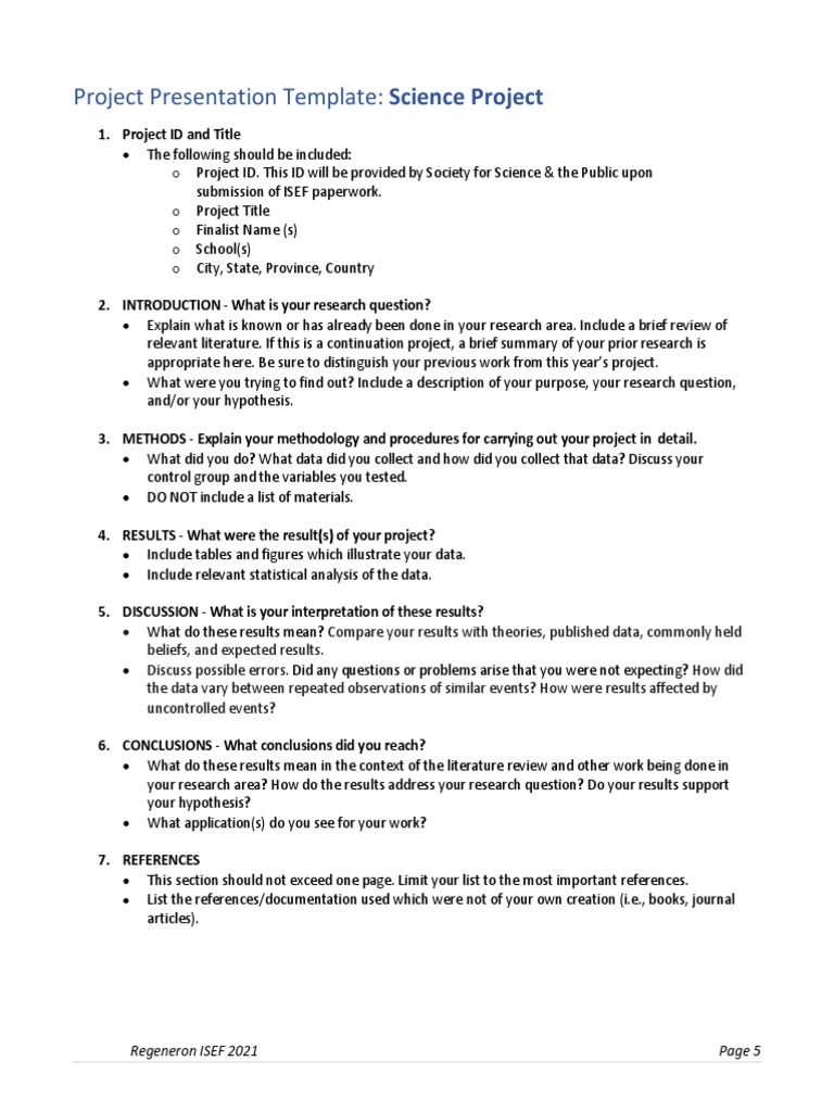 Project Presentation Template - Science Project | PDF