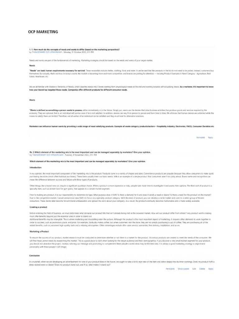 OCP - Marketing | PDF