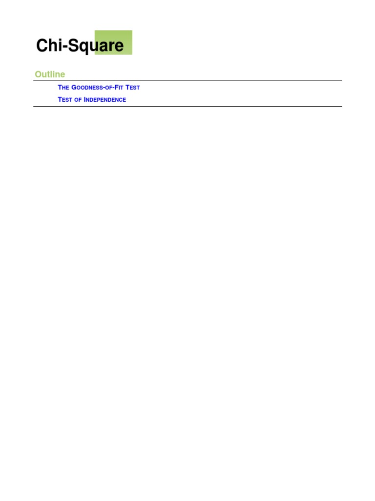Chi Square Goodness Of Fit Test χ2 Gof Pdf Statistical Hypothesis