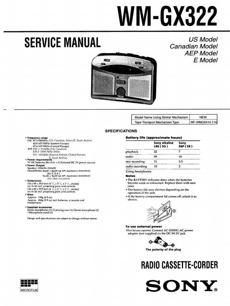 Sony WM Gx322 | PDF | Wireless | Information And Communications Technology
