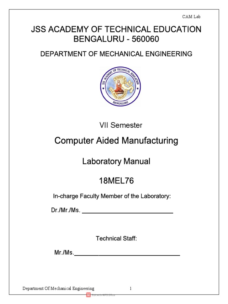 Cam Lab Manual | PDF