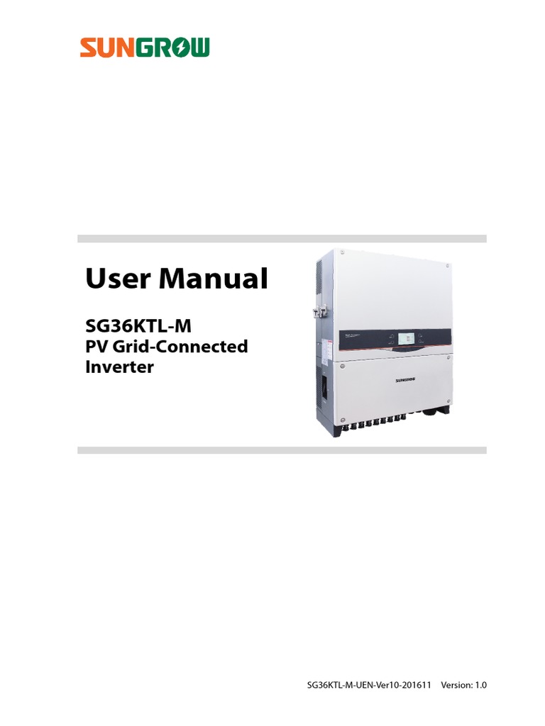 Sungrow SG 36 KTL M Installation Manual EN | PDF | Power Inverter | Direct Current